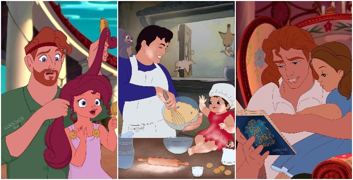 Cette artiste réinvente les princes et héros Disney en pères investis